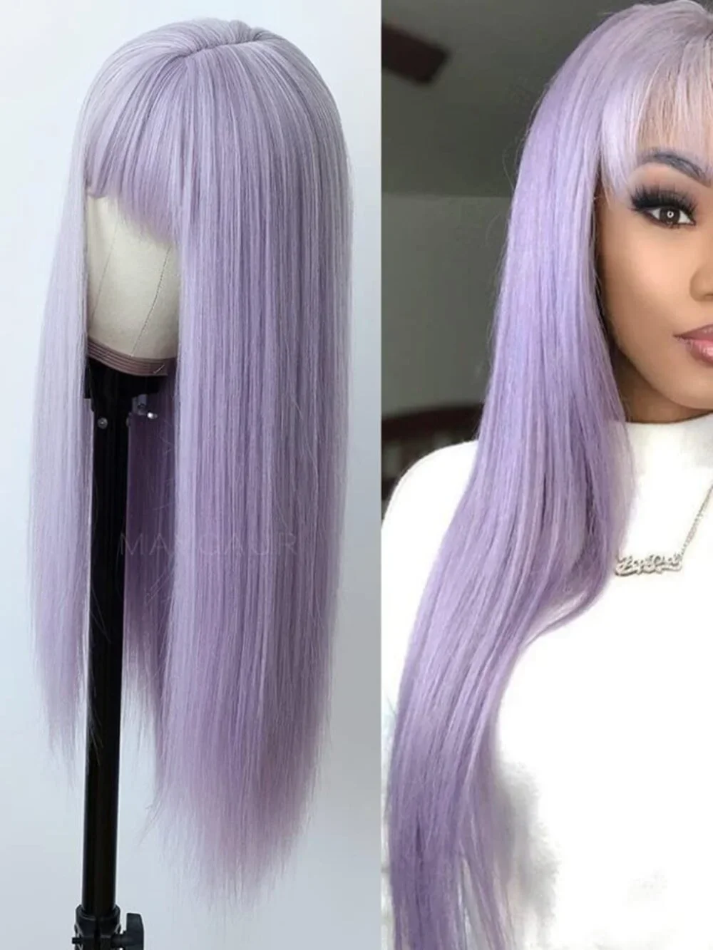 Maycaur | Hair | New Maycaur Purple Color Synthetic Hair Wig With Full ...